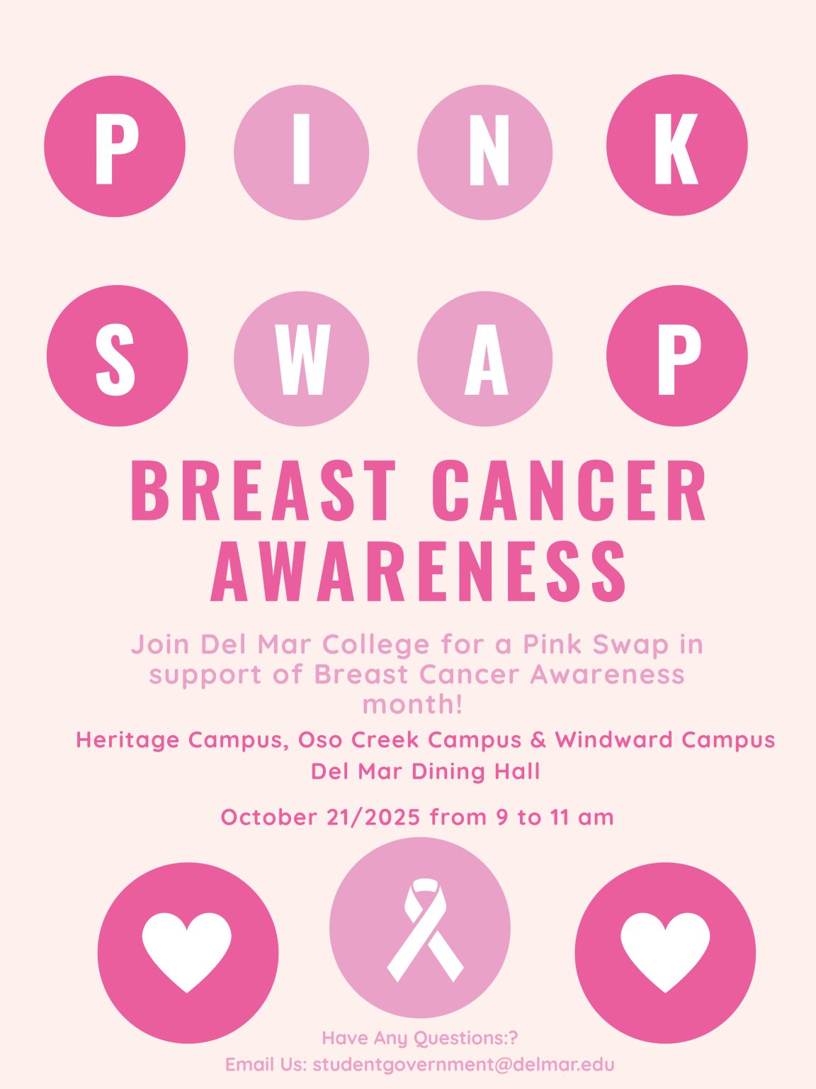 In honor of Breast Cancer Awareness Month, come swap any pink item ...